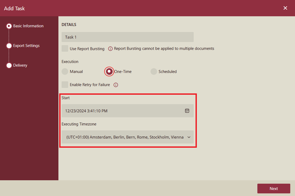 Create a Scheduled Task to Run a Report | Wyn Documentation